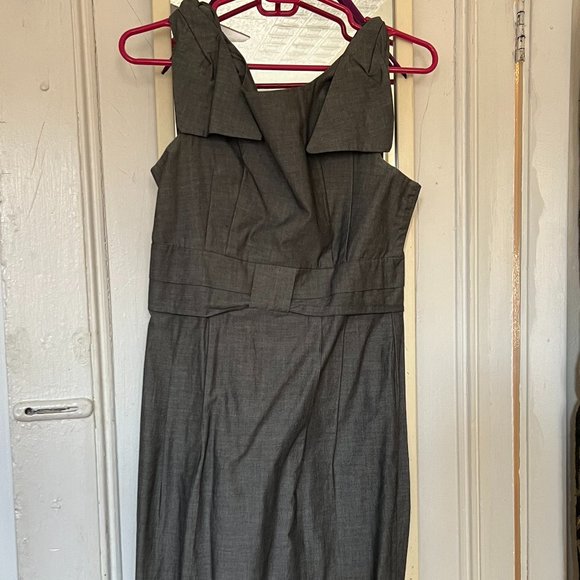 Unknown | Dresses | Gray Work Dress With Bows On Shoulder | Poshmark
